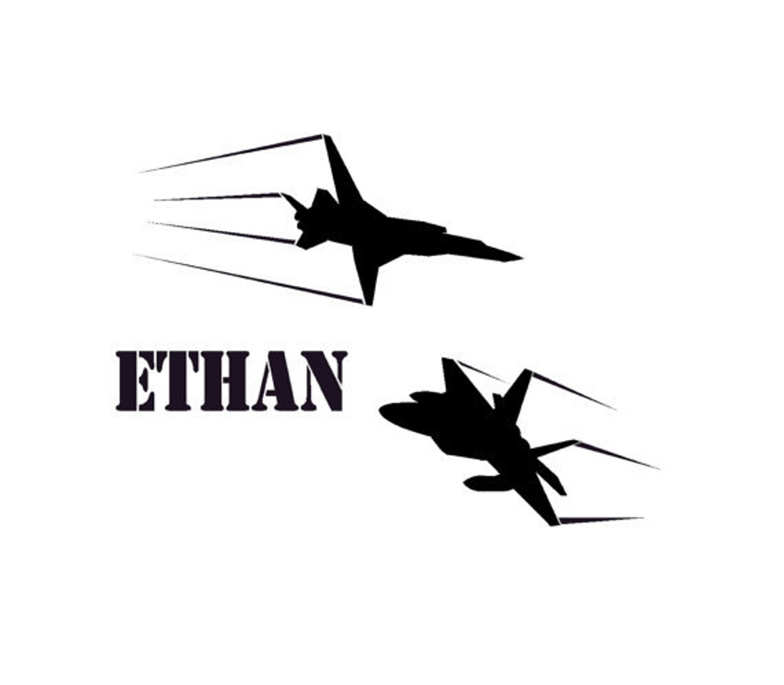 Jet Fighter Boys Bedroom Personalized Airplane Wall Decal Childs Name ...