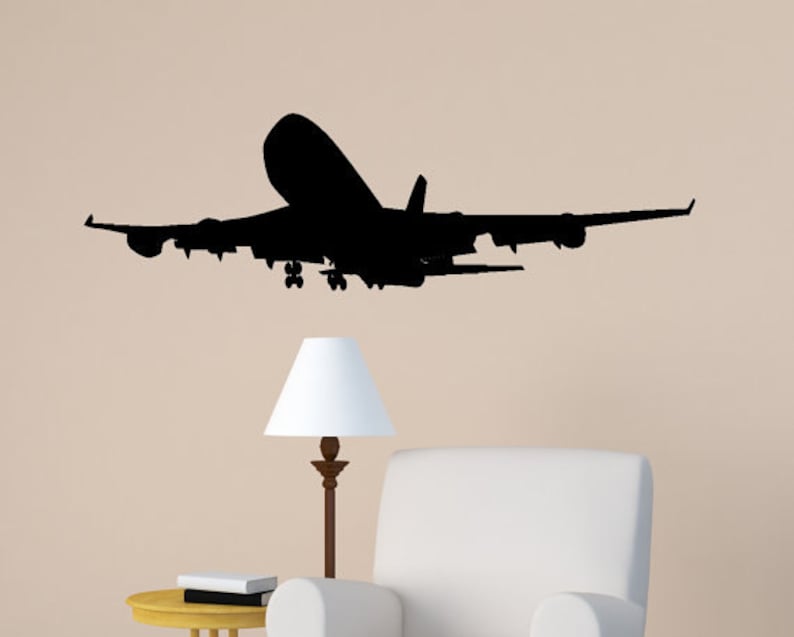 Airplane Wall Decal Jet Airliner Sticker Aircraft Jumbo Jet - Etsy