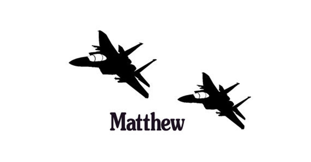 Boys Jet Fighter Wall Decal Personalized Military Sticker Teen Bedroom ...