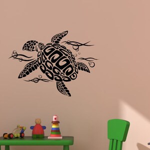 Sea Turtle, Vinyl Wall Decal, Sea Turtle Wall Sticker, Office Decor ...