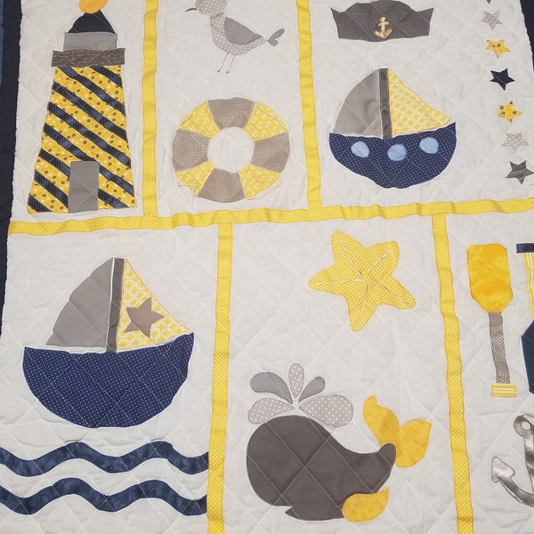 Nautical Baby Quilt - Etsy