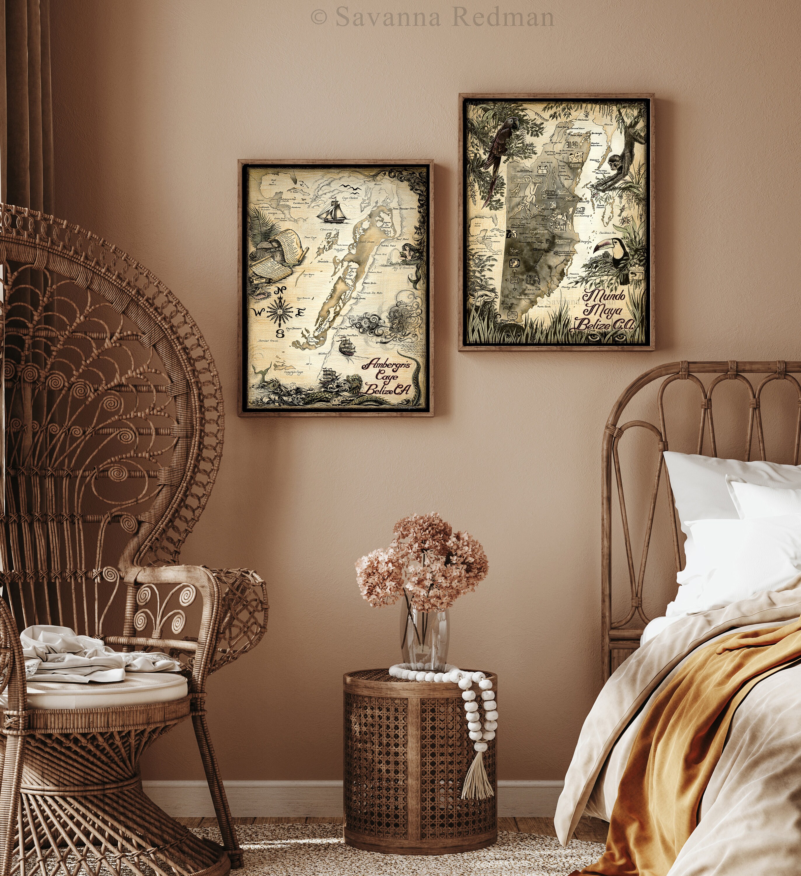 Hand-drawn Antique-style Map Captures the Spirit of Ambergris Caye ...