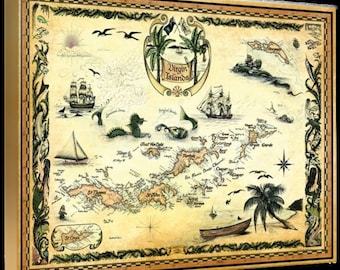 Nautical Chart of U.S. and British Virgin Islands. Anegada to St Croix ...