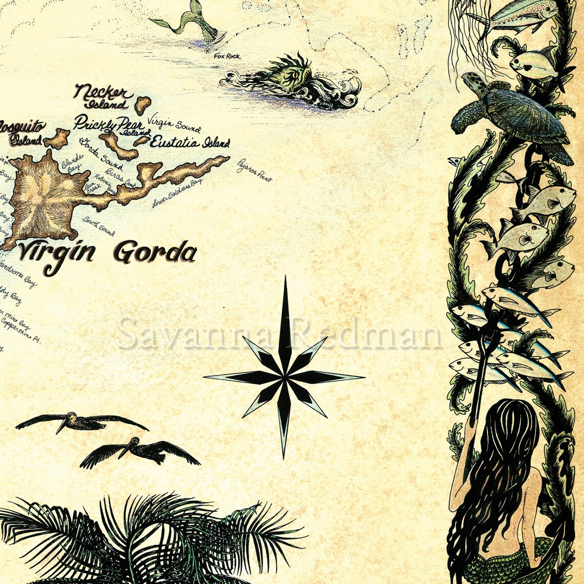 Nautical Chart of U.S. and British Virgin Islands. Anegada to St Croix ...