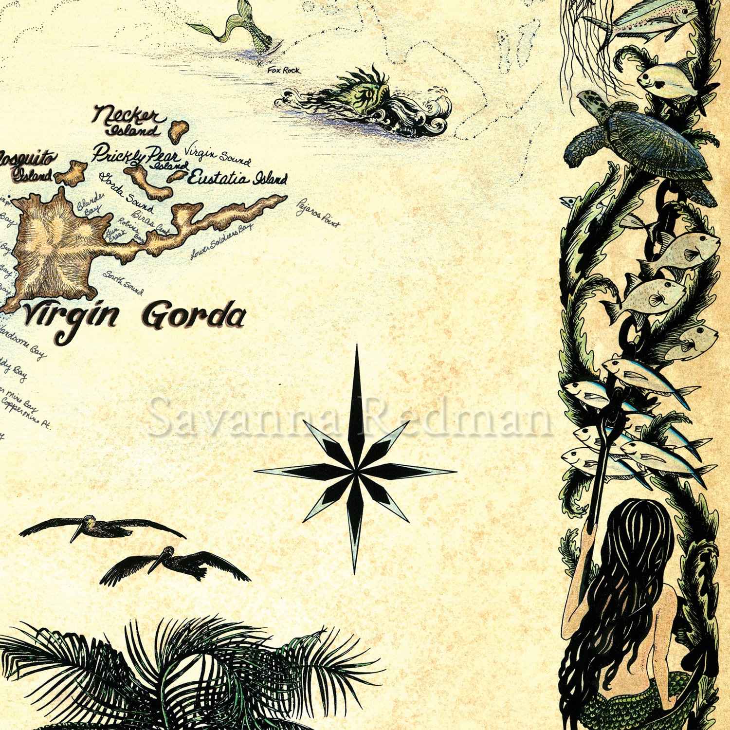 Nautical Chart of U.S. and British Virgin Islands. Anegada to St Croix ...