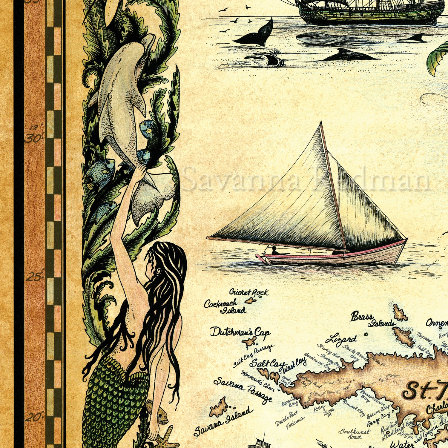 Nautical Chart of U.S. and British Virgin Islands. Anegada to St Croix ...