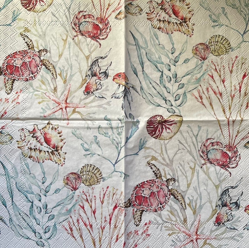 2 Small Ambiente Paper Napkins for Mixed Media, Collage, Scrapbook ...