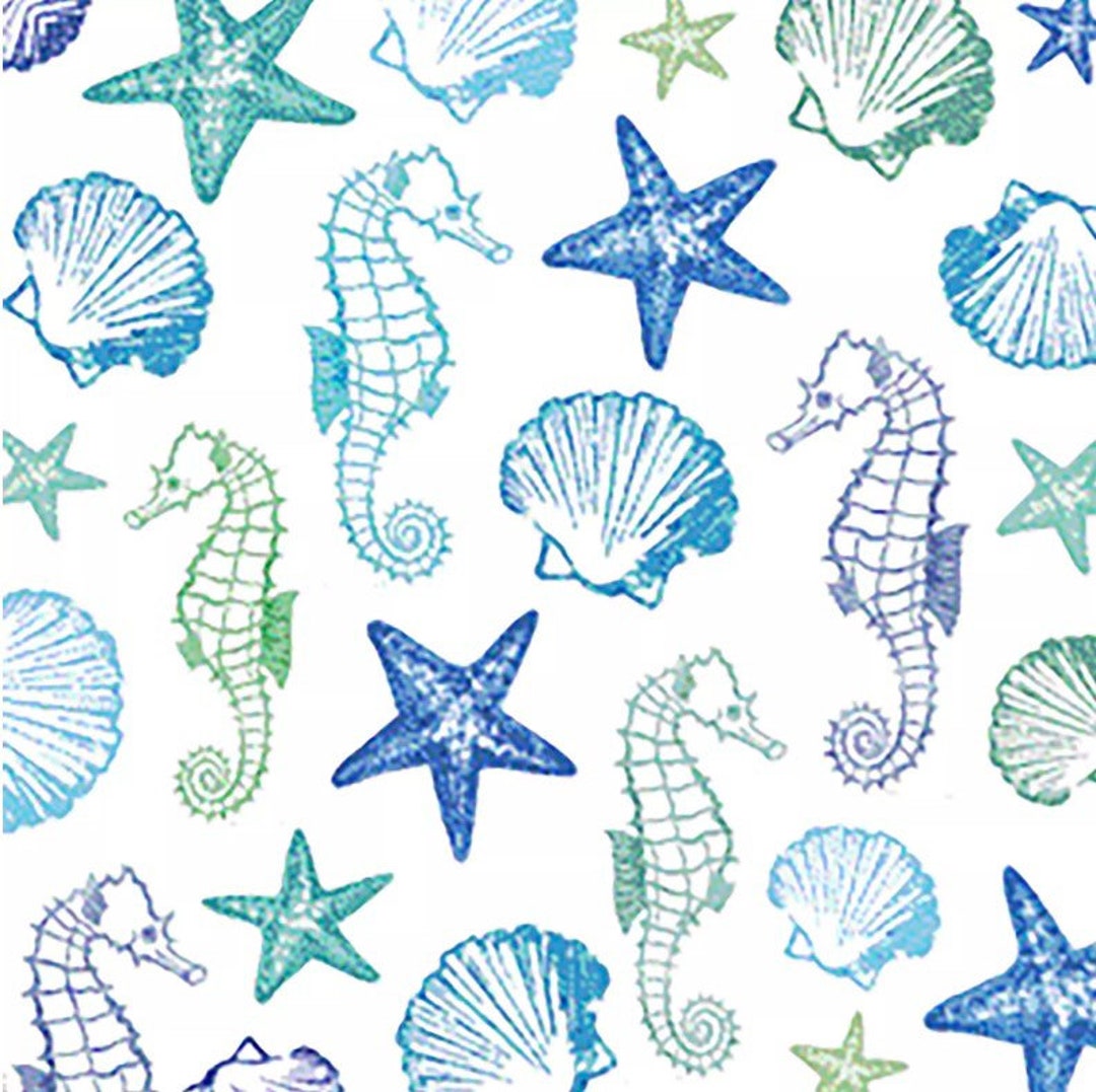 2 Large Sea Life Inspired Paper Napkins for Mixed Media, Collage ...