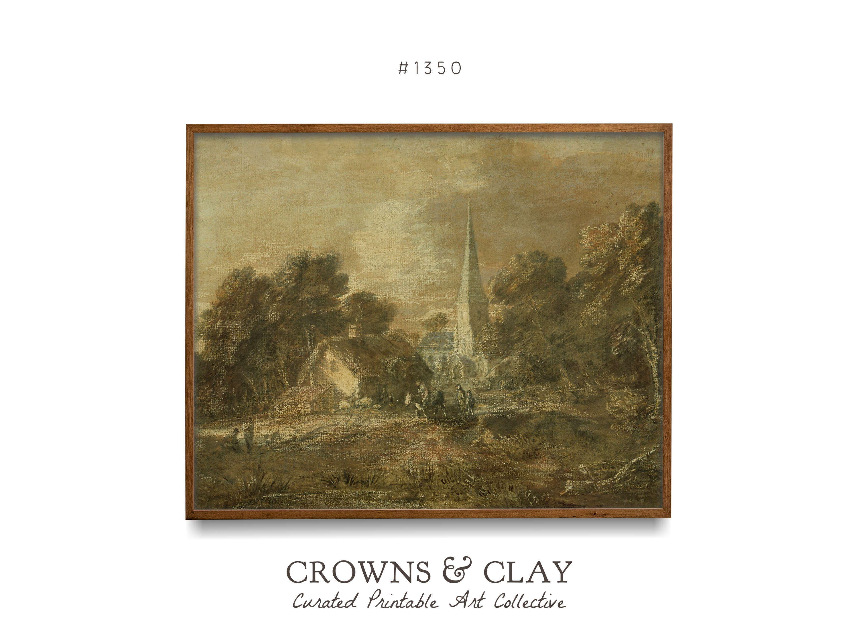 1700s Village Scene PRINTABLE Artwork, British Landscape, Bedroom Art ...