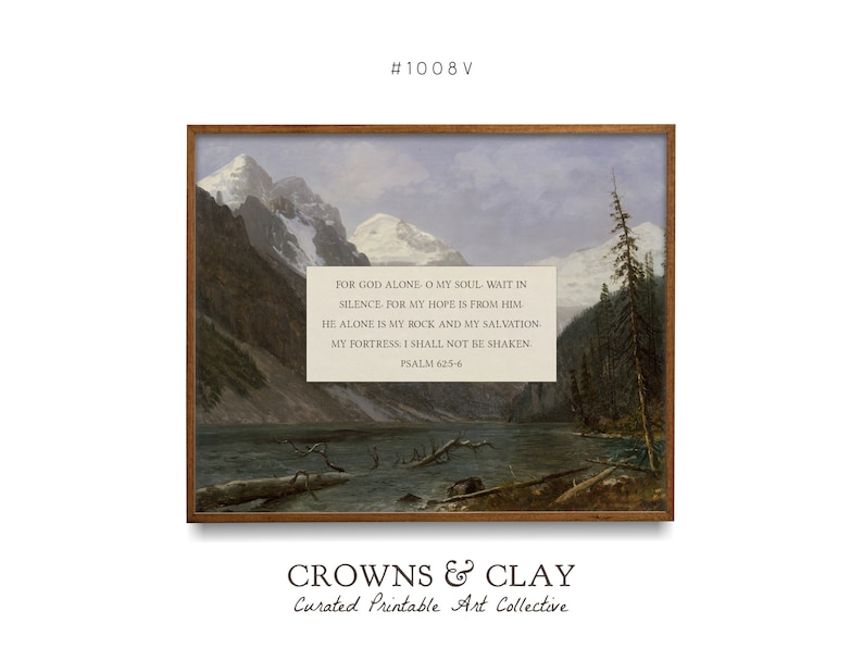 Vintage Landscape Bible Verse, PRINTABLE Artwork, Canadian Lake Scene ...