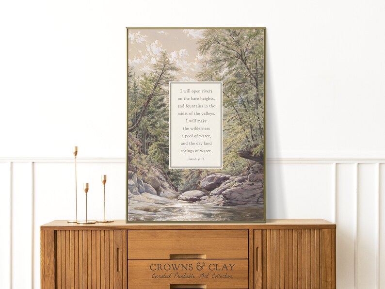 Vintage Landscape Bible Verse, PRINTABLE Artwork, American Painting ...