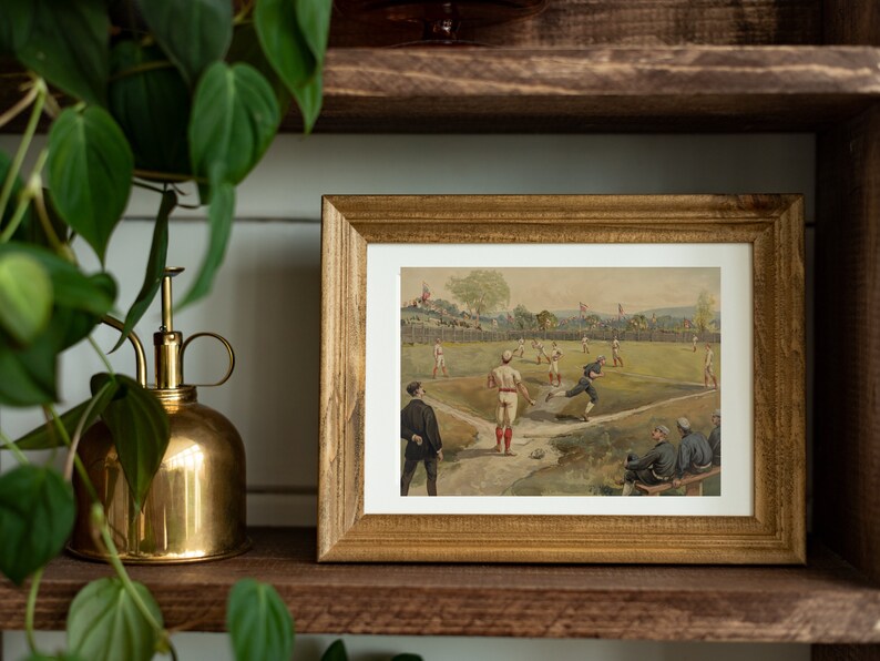 Vintage Baseball Art PRINTABLE Art Sports Painting Man - Etsy