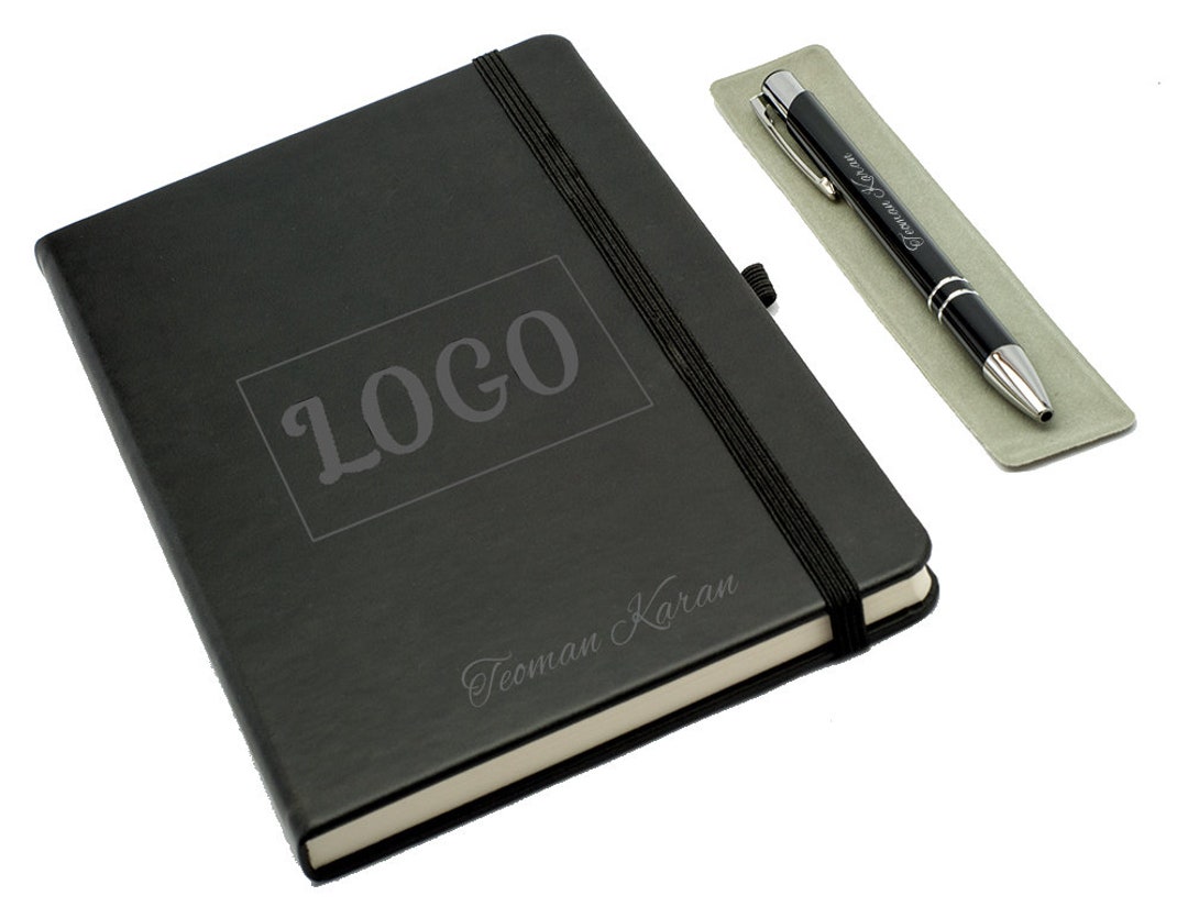 Custom Notebook and Pen Set / Personalized Name and Logo Engraved - Etsy