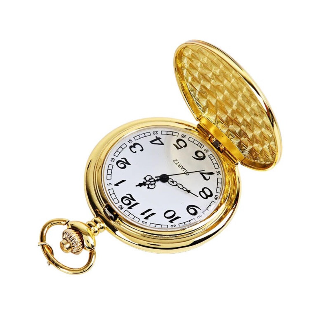 Custom Pocket Watch Gold Color Personalized Engraved Message | Etsy