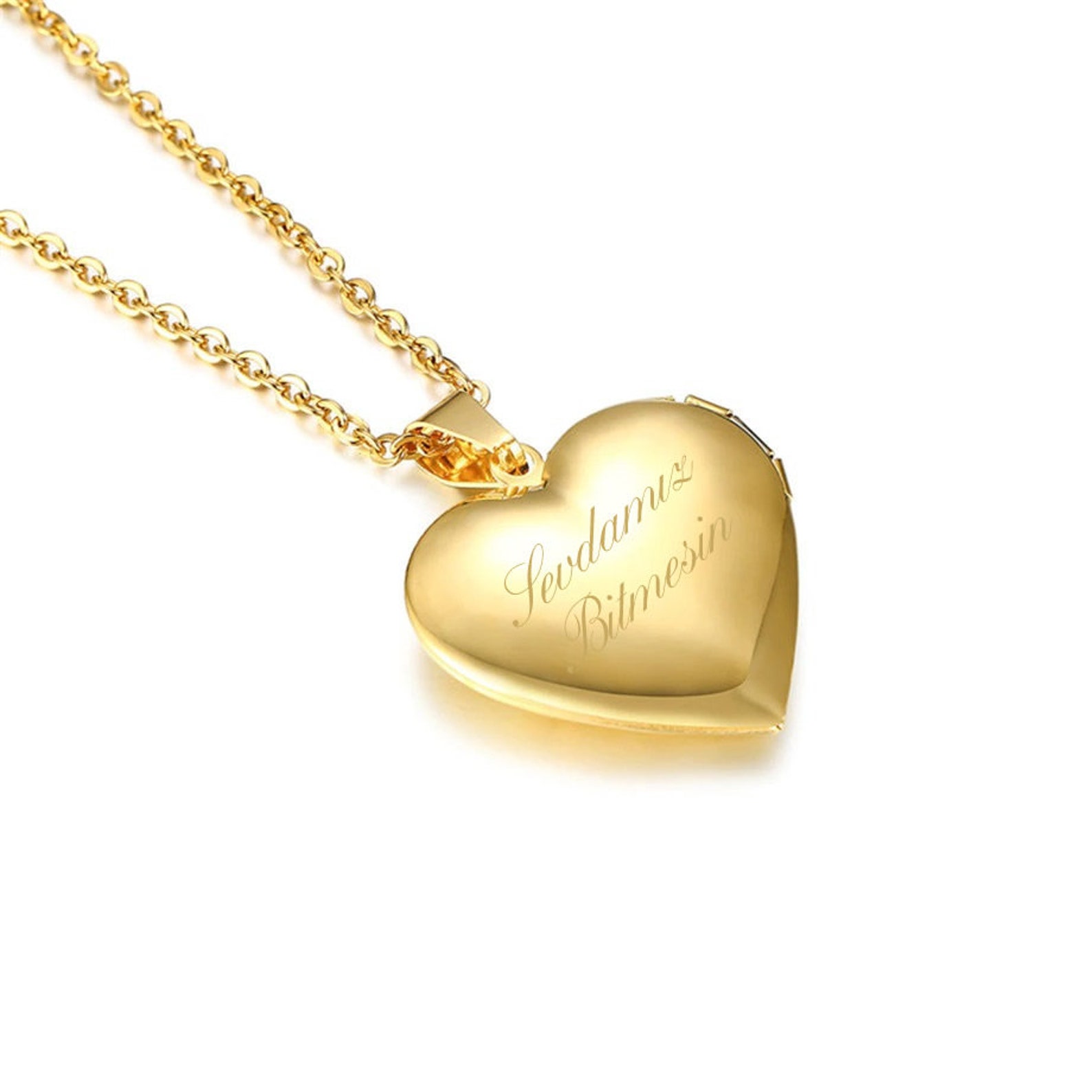 Custom Necklace 18K Gold Plated Photo Frame Necklace / Personalized ...