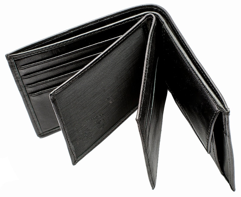 Personalized Wallet BK Leather Black Leather / Custom Engraved Name and ...