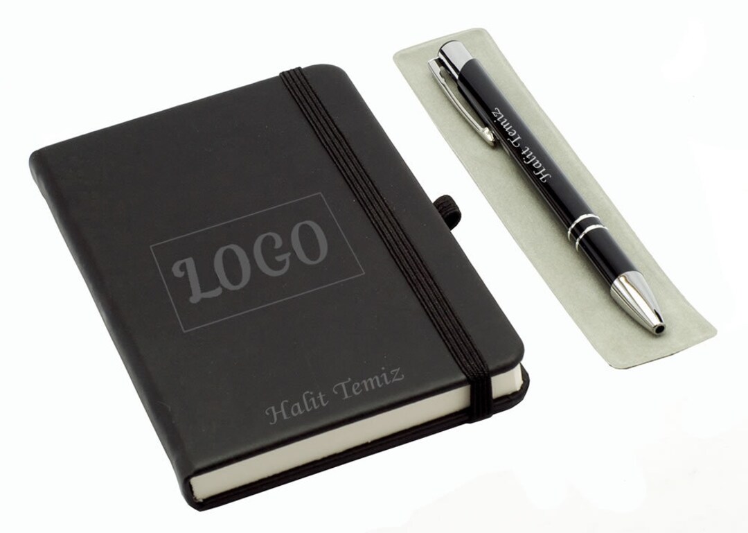 Custom Notebook and Pen Set / Personalized Logo and Name Engraved - Etsy