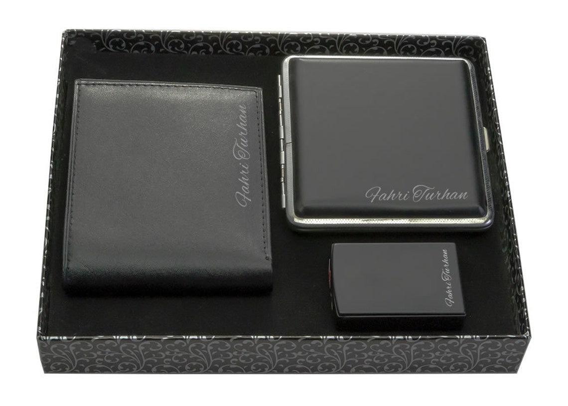 Personalized Wallet Lighter and Cigarette Case Set / Custom - Etsy