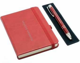 Custom Notebook and Pen Set Blue / Personalized Name | Etsy