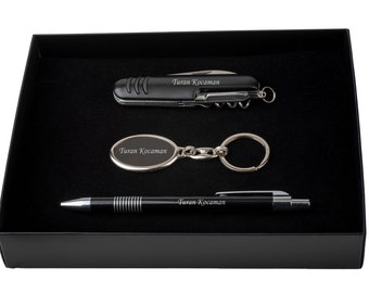 Personalized Pen Set Black / Custom Engraved Name - Etsy