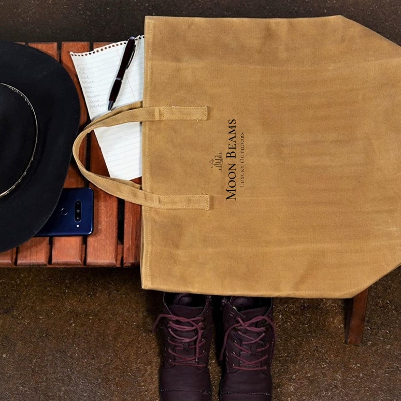 Reusable Market Bag, Waxed Canvas Tote, Over the Shoulder Grocery Bag ...