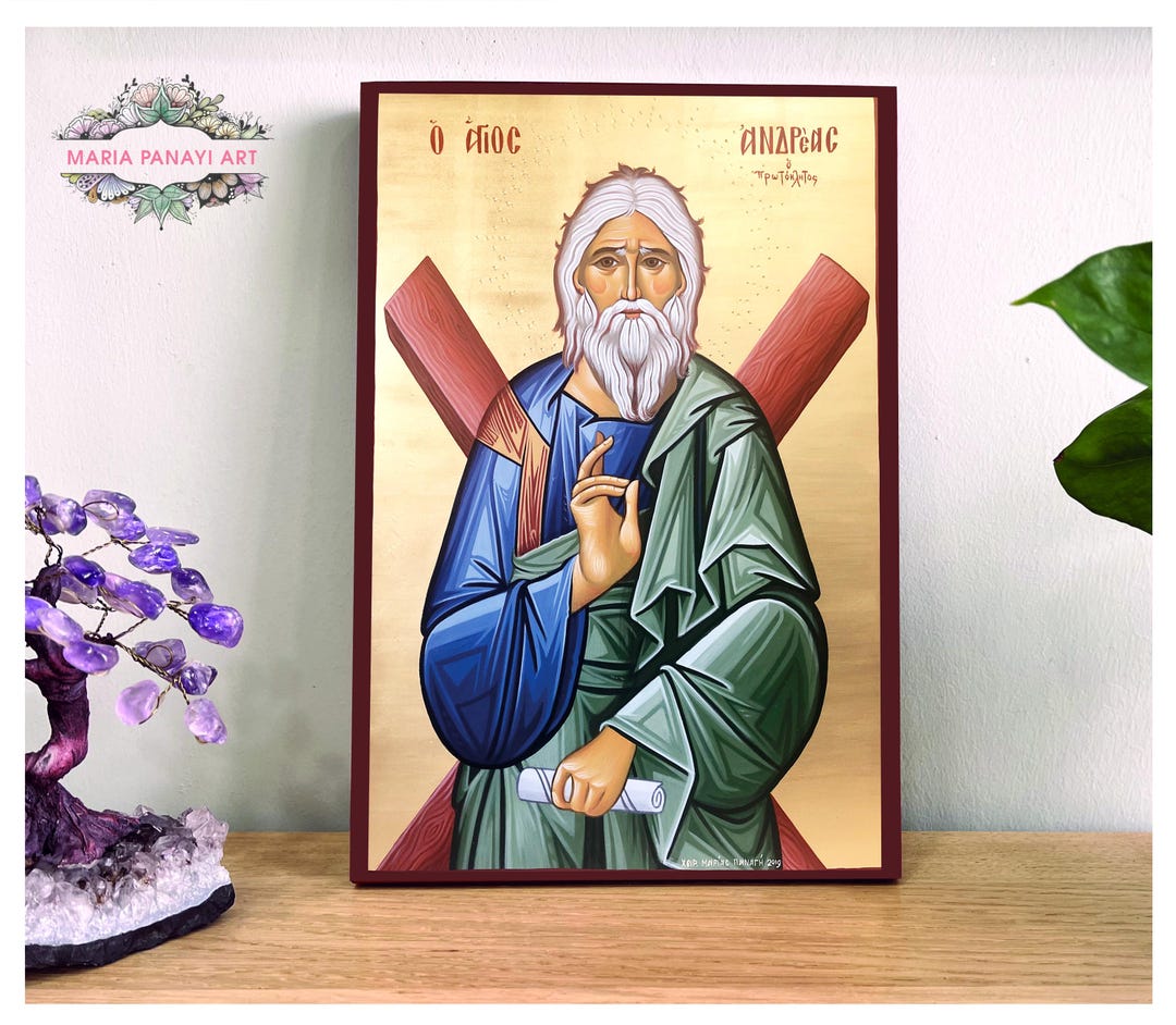 Christian Icon Saint Andreas Gift Pray Corner Christian Wall Art ...
