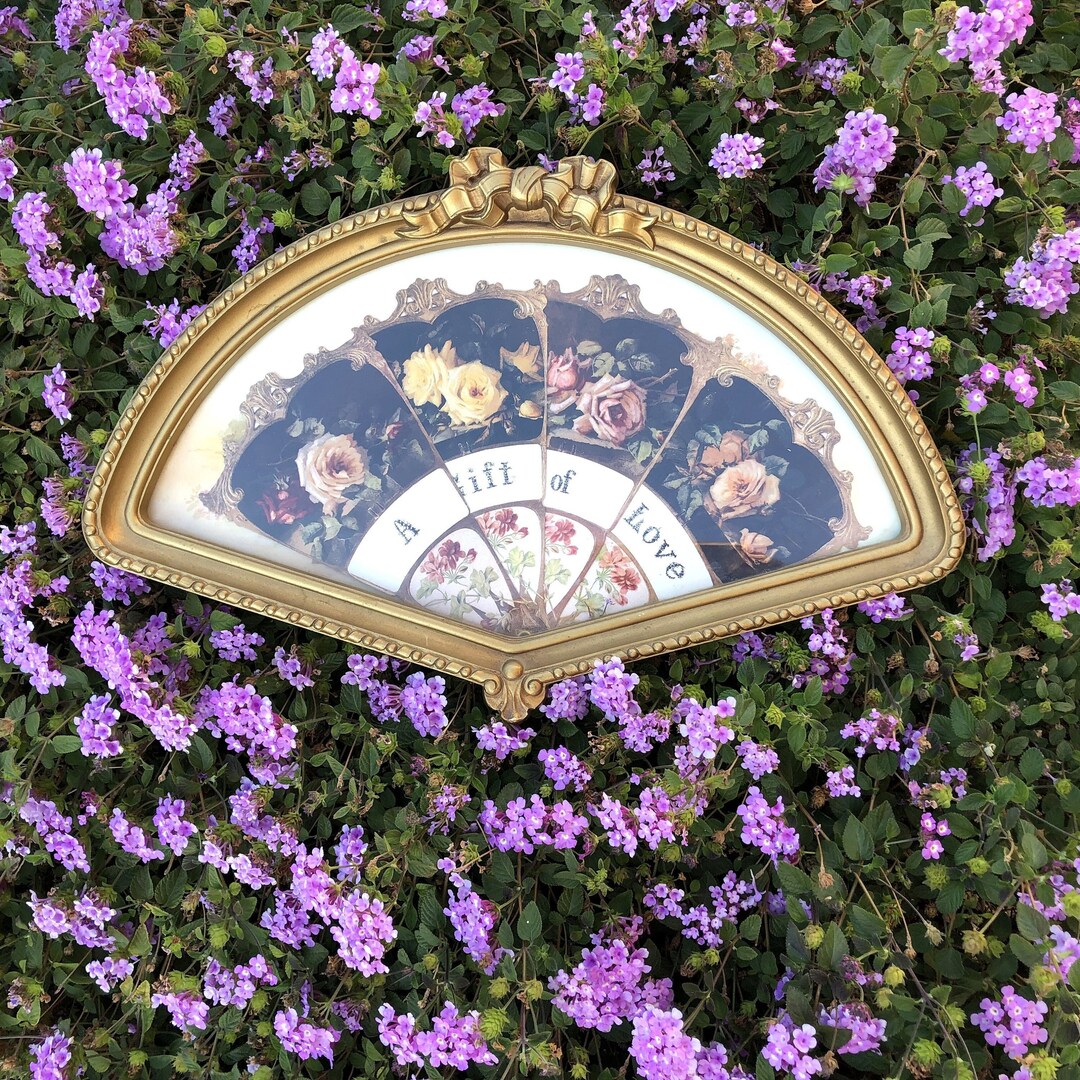 Vintage Ornate Gold Picture Frame, Fan Shaped Wall Photo Frame, Hand ...