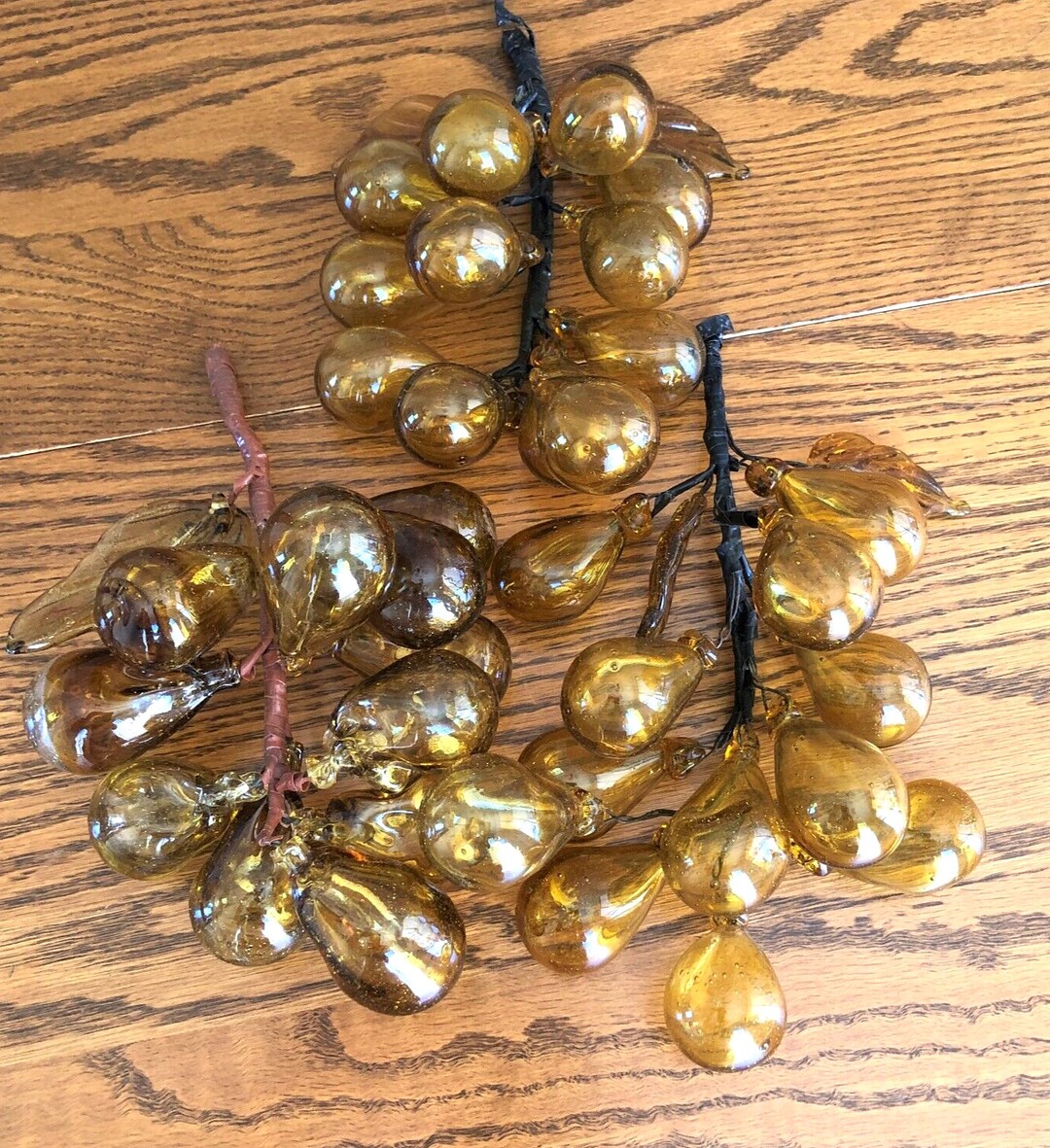 Vintage Amber Glass Grape Clusters Artificial Vintage Grapes - Etsy
