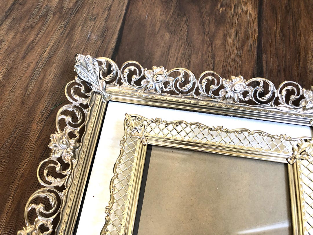 2 Vintage Gold Wall Photo Frames Set 5x7, 8x10 Hollywood Regency ...
