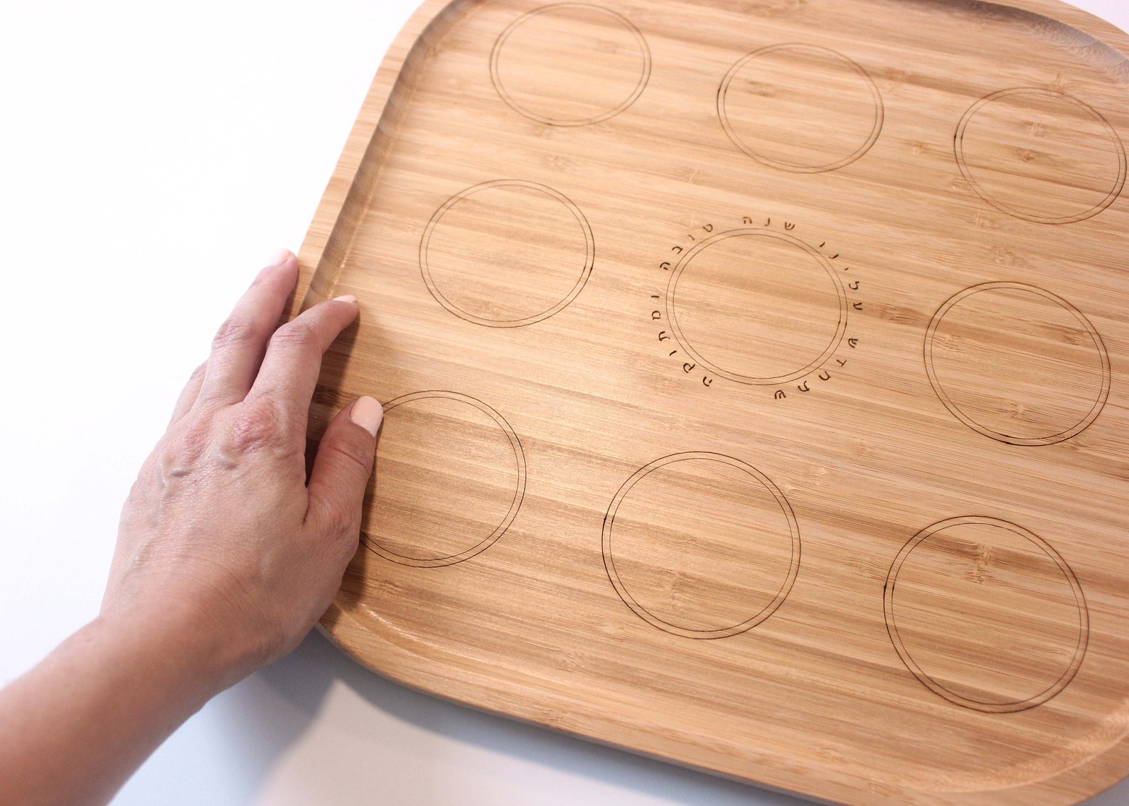 Modern Rosh Hashana Seder Plate Rosh Hashana Set in Wood and | Etsy