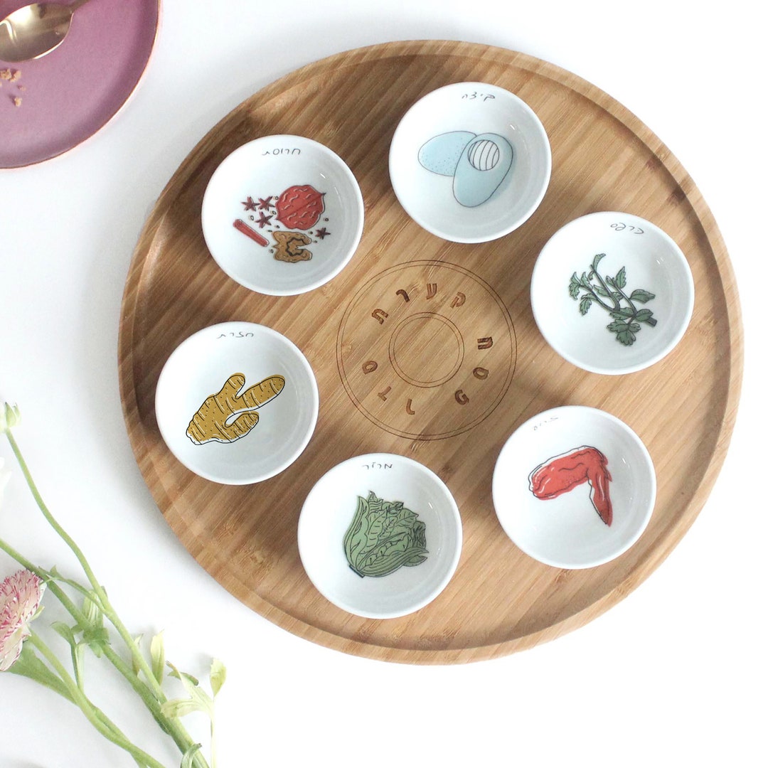 Seder Plate and Matza Box Set | Modern Passover Dinner Decor | Hebrew ...