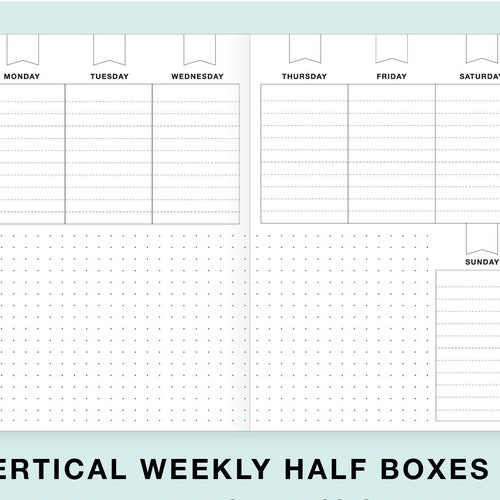 BOXES WEEKLY Traveler's Notebook Insert WO2P Choose From - Etsy