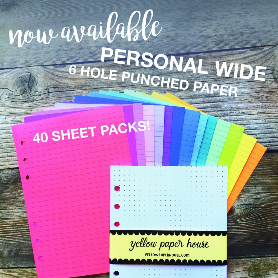 PERSONAL WIDE Size Planner Notepaper 40 Sheets Lines Dots Grid - Etsy