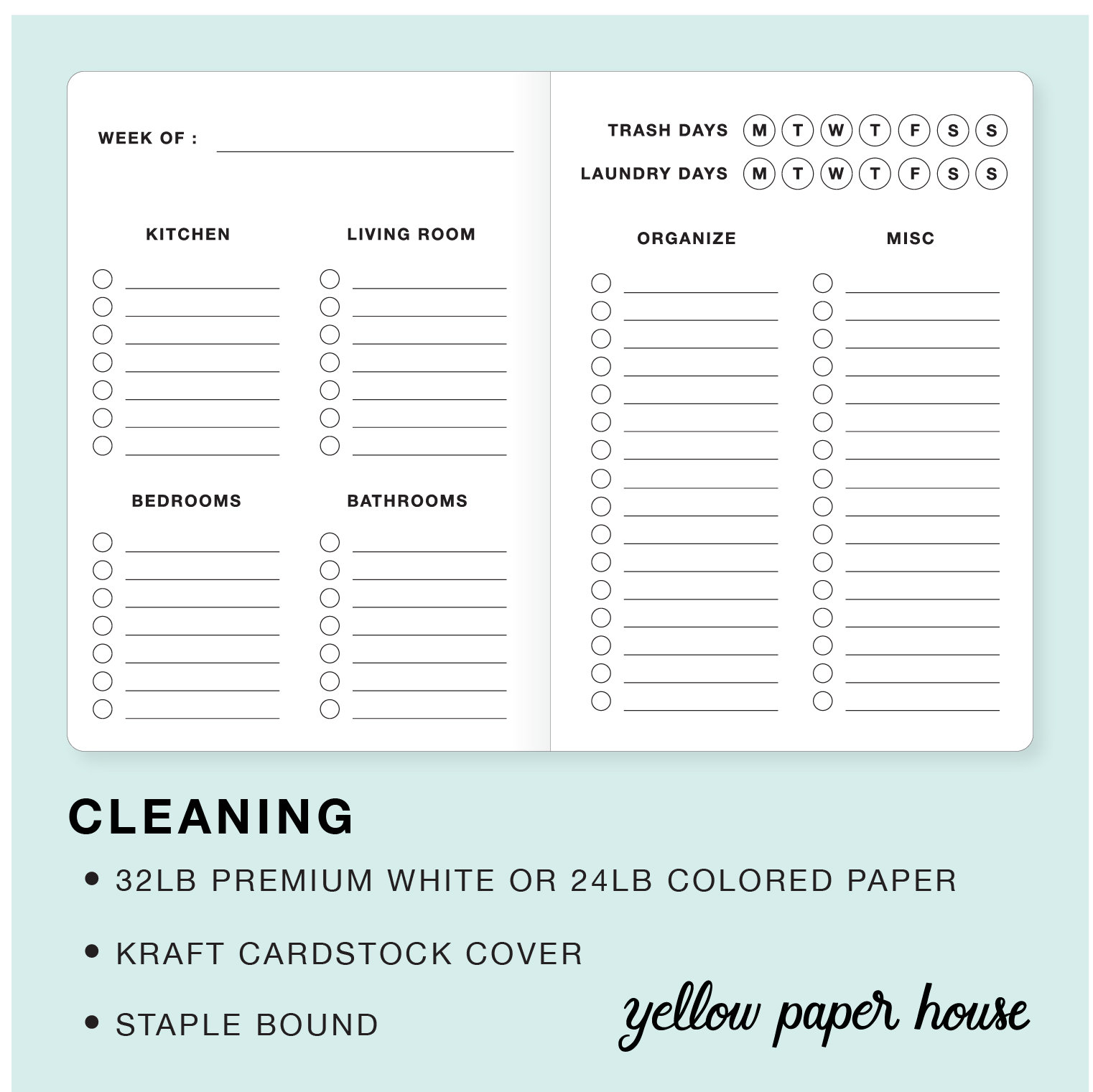 CLEANING / HOUSEHOLD Traveler's Notebook Insert Choice - Etsy