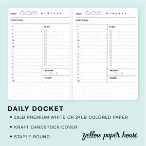 DAILY DOCKET Traveler's Notebook Insert - Choice of 23 Colors and 8 ...