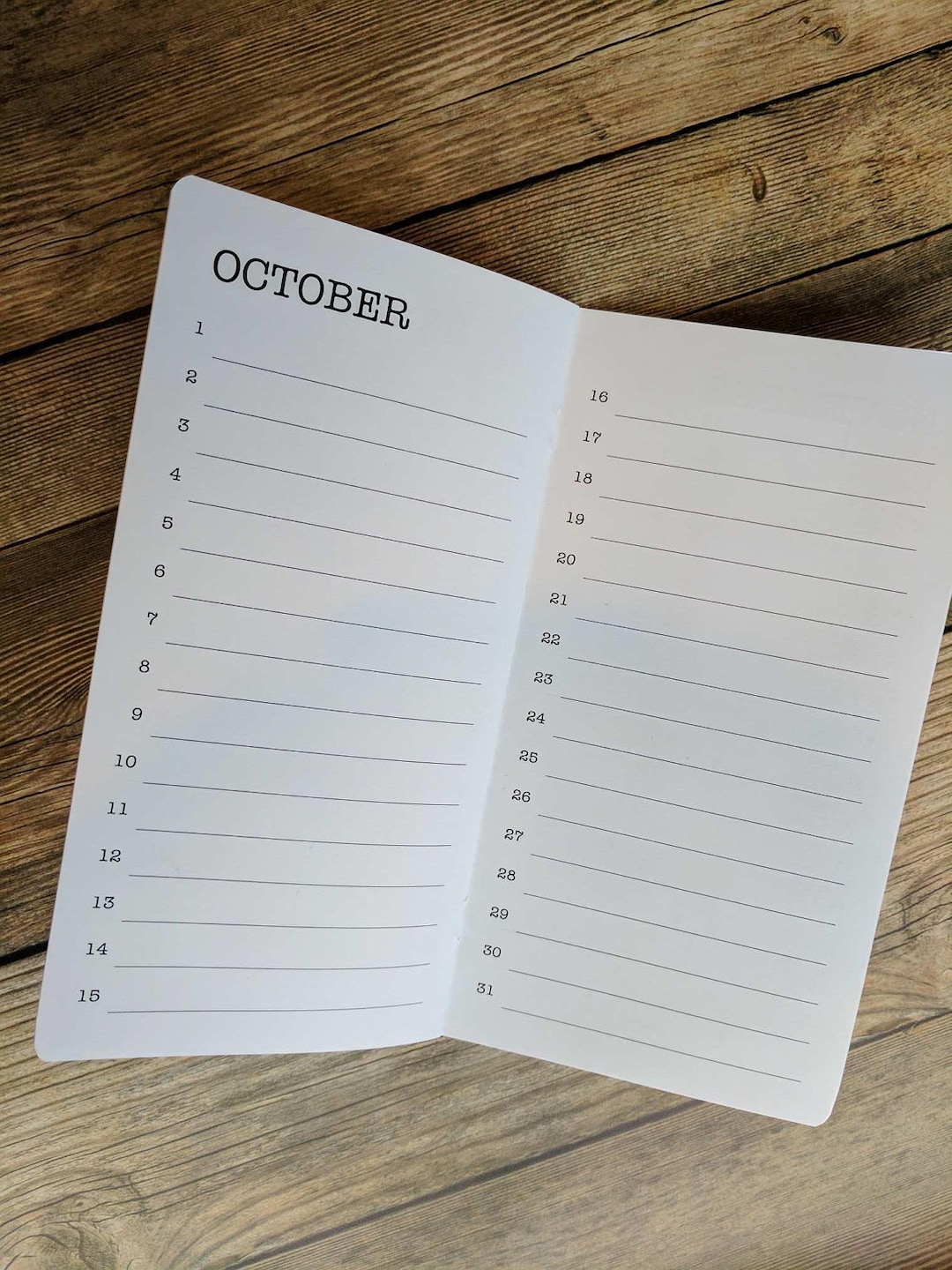 PERPETUAL CALENDAR Insert for Traveler's Notebook- Available in 8 Sizes ...