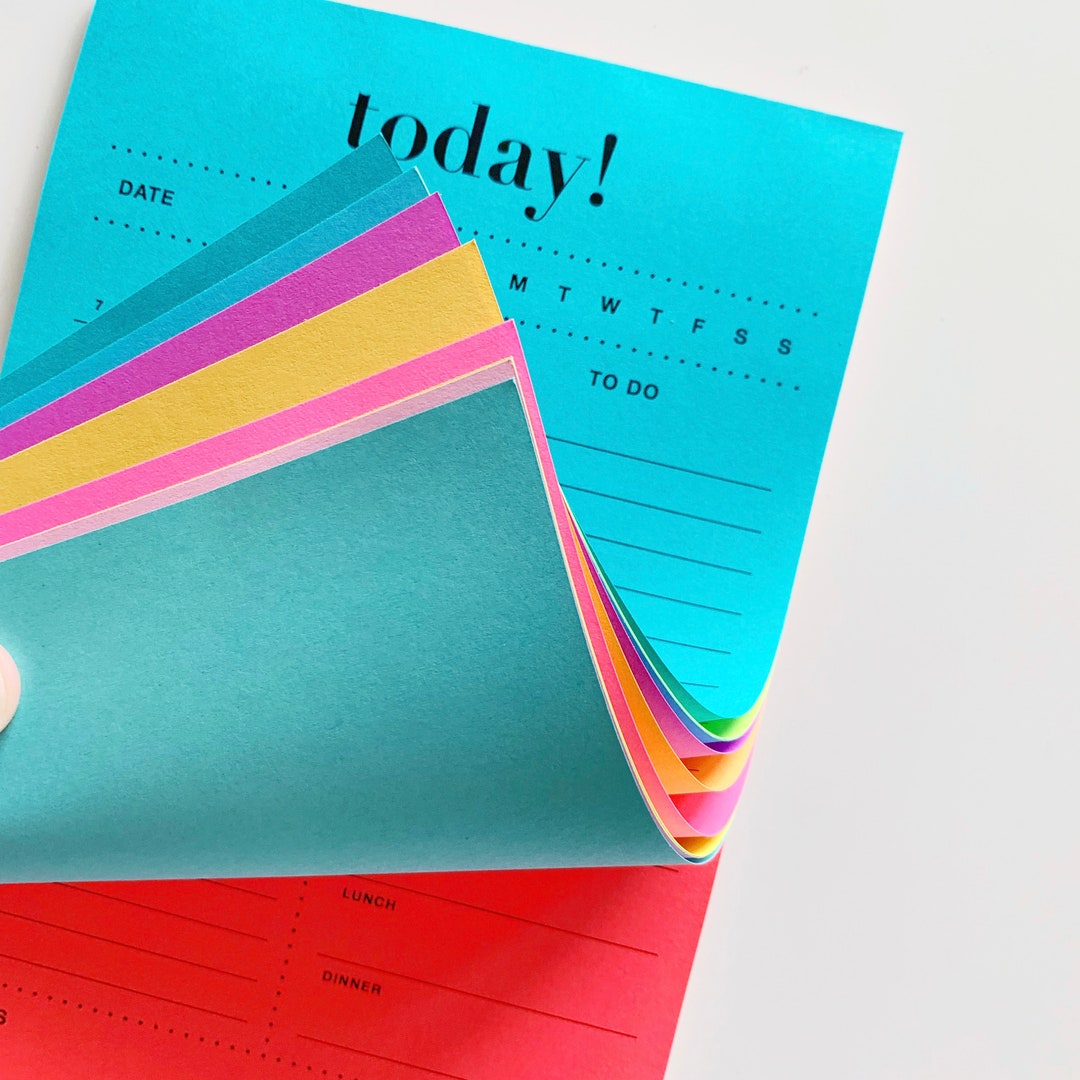 TODAY! Notepad - Glue Bound Rainbow Notepad - Planner to Do - Etsy