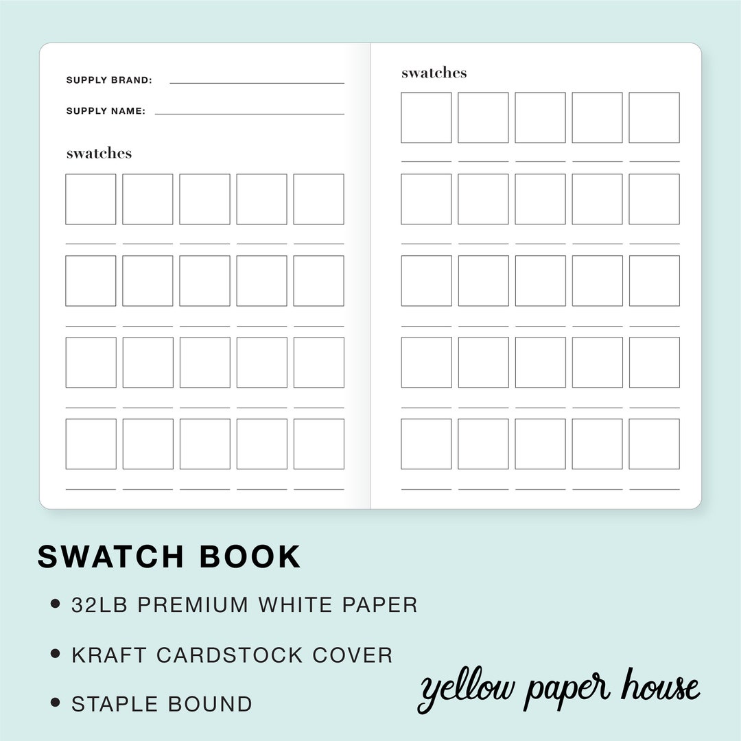 SWATCH BOOK for ART Supplies - Journal Traveler's Notebook Insert - 8 ...