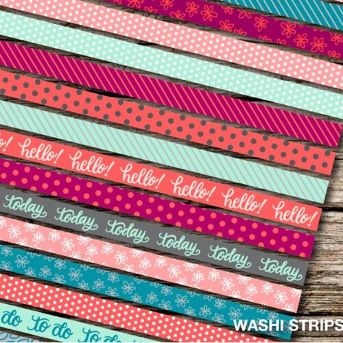 Printable Washi Tape Strips - Etsy