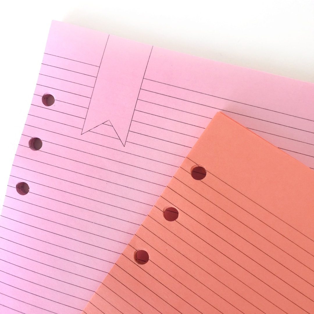 Ribbon Journal Planner Paper Fits Filofax A5 and Personal Size Planners ...