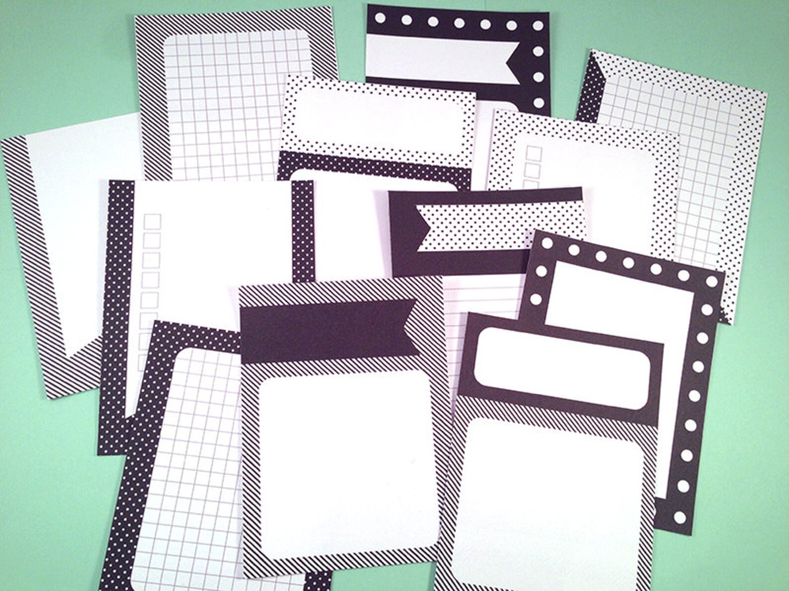 Printable 4x3 Journal Cards Black and White Collection - Etsy