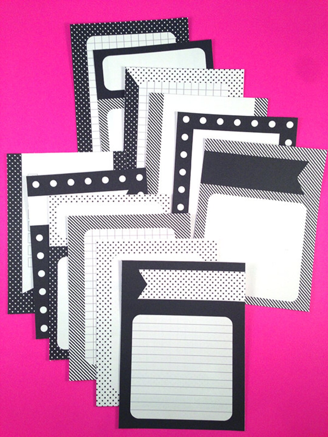Printable 4x3 Journal Cards - Black and White Collection - Instant ...