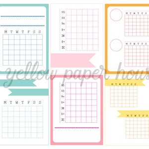Printable 3x4 Month Calendars - Journal Cards - Instant Download ...