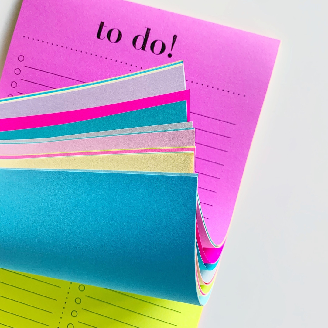 TO DO! Notepad - Glue Bound Rainbow Notepad - Etsy
