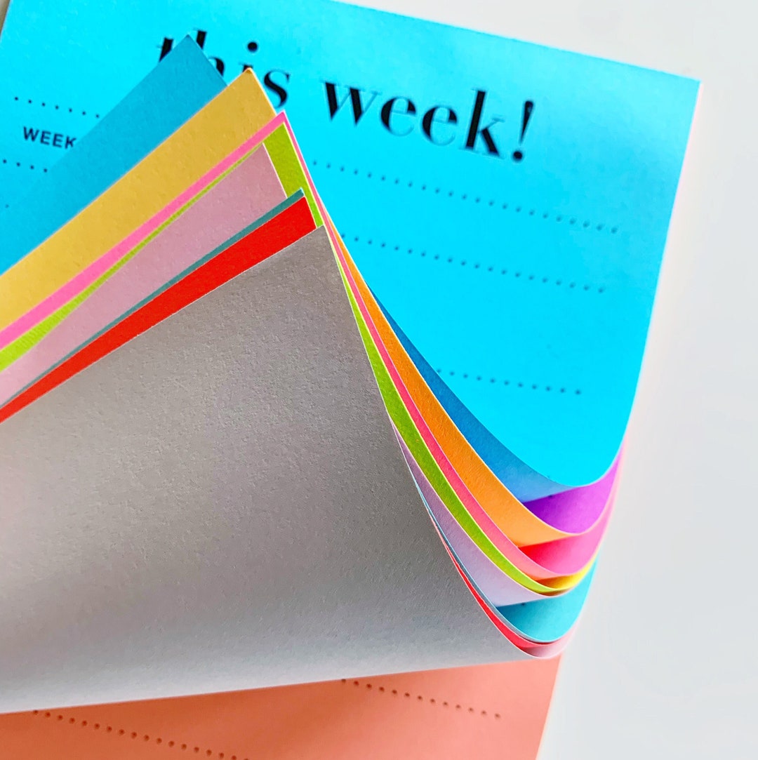 THIS WEEK! Notepad - Glue Bound Rainbow Notepad - Planner to Do - Etsy