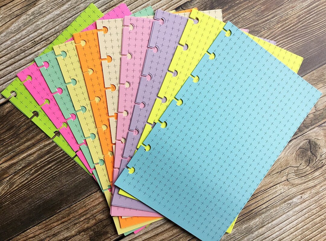 MULTI-COLOR RAINBOW Planner Paper Fits Happy Planner Big & Levenger ...