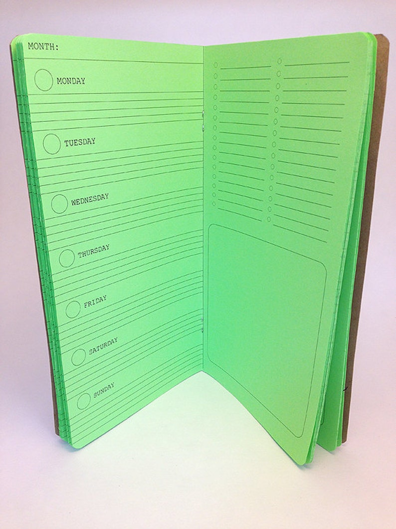 WEEKLY Traveler's Notebook Insert WO1P - Choose From 23 Colors and 8 ...