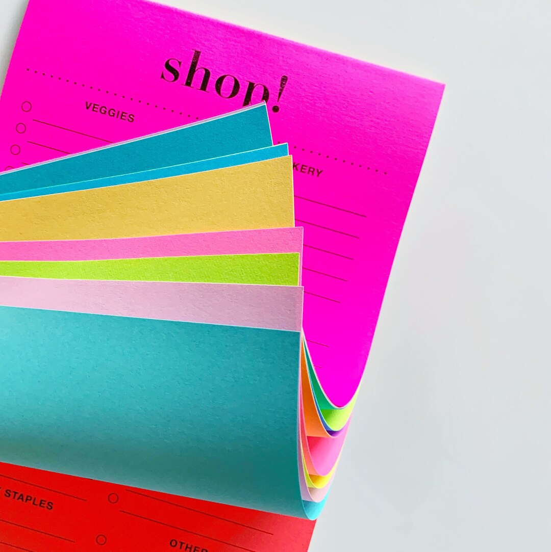 SHOP! Notepad - Glue Bound Rainbow Notepad - Grocery List Meal Planner ...