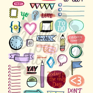 Printable Planner Doodles - Instant Download - Organization, Journaling ...