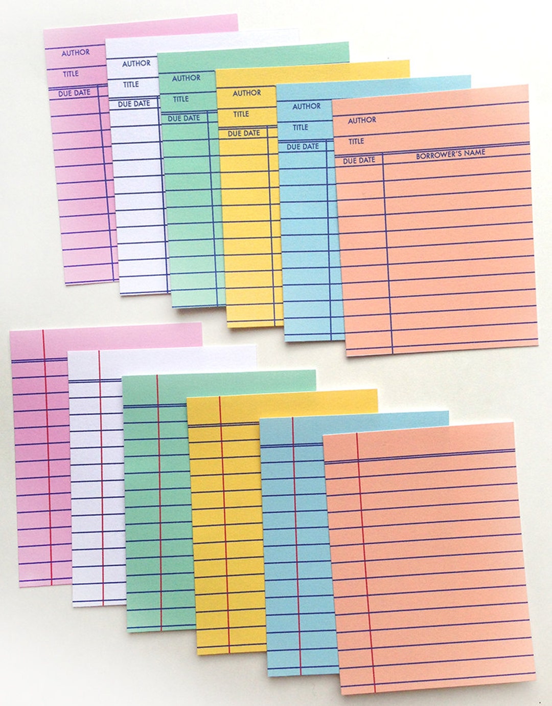 Printable 3x4 Journal Cards - Library Cards - Instant Download ...